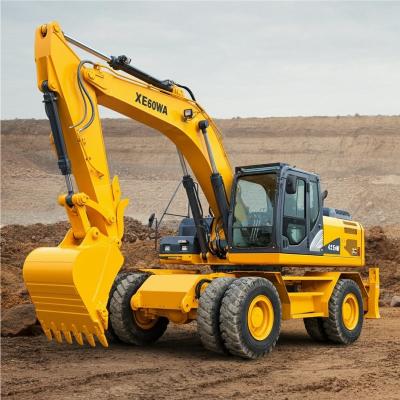 China XE60WA Max Digging Radius 6120mm 42.5kw Wheel Hydraulic Excavator for sale