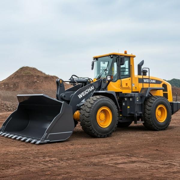 Quality WEICHAI Engine 4.2m3 Powerful Front Wheel Loader 7Ton Bucket for sale