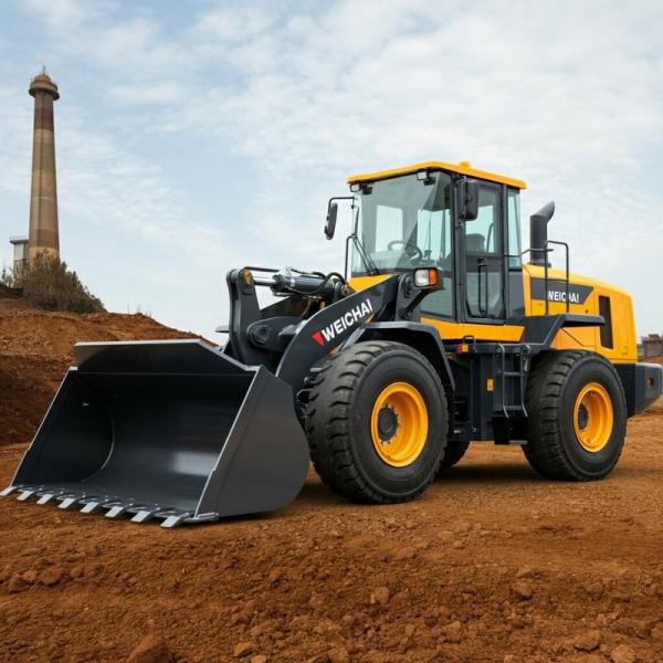 Quality WEICHAI Engine 4.2m3 Powerful Front Wheel Loader 7Ton Bucket for sale