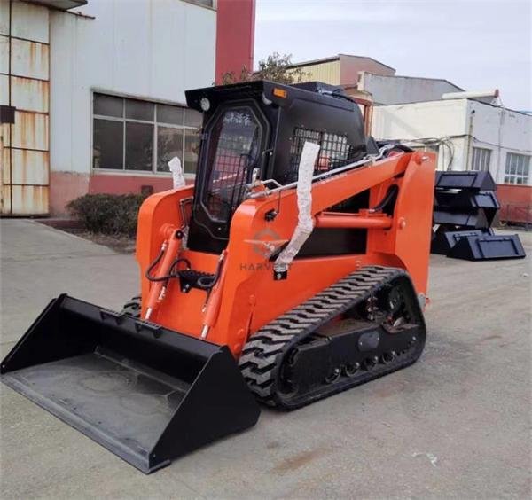 Quality 75hp Track Skid Steer Loader TS65 With Forest Mulcher, 4 in 1 Bucket for sale