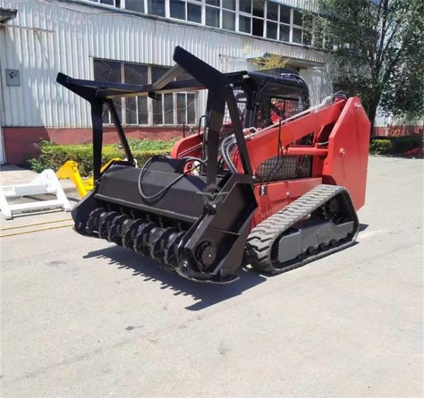 Quality 75hp Track Skid Steer Loader TS65 With Forest Mulcher, 4 in 1 Bucket for sale