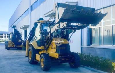 China 4WD SAM388 Graafmachine 2,5 Ton met 4-in-1 Bak Hot Sale in Zuid-Afrika Te koop