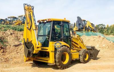 China 4WD SAM388 Graafmachine 2,5 Ton met 4-in-1 Bak Hot Sale in Zuid-Afrika Te koop