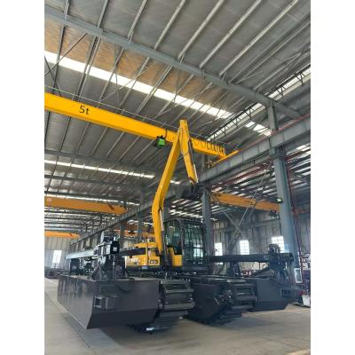 China Real shots of factories in China Mini Amphibious Excavator Promotion with enlarged fuel tank, four positioning spuds, side floats, for sale