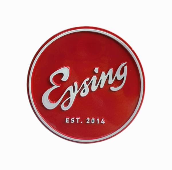 Quality Red Zinc Alloy Nameplate Round Name Plates Customized Design With Three Dimensional Signs for sale