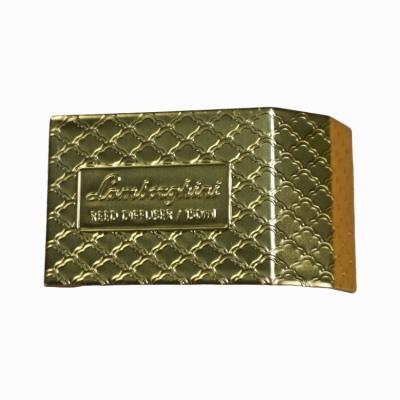 China Irregular Metal Perfume Labels Corrosion Resistant Custom Metal Adhesive Labels for sale