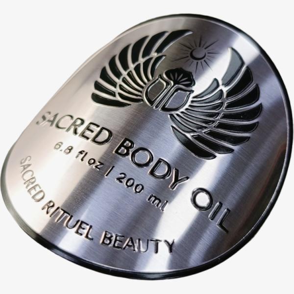 Quality Customized Metal Logo Label Gold / Rose Gold Embossed Metal Label for sale