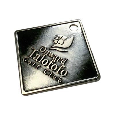 China Customized Metal Logo Label Club Embossable Metal Tags Durable for sale