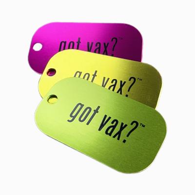 China Durable Metal Dog Tag Customized Aluminum Metal Tags With Color Patterns And Oxidation Effects for sale