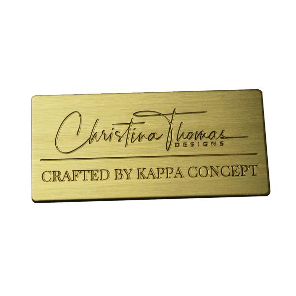 Quality Decorative Custom Brass Nameplate Rectangular Etching Brass Name Plates for sale