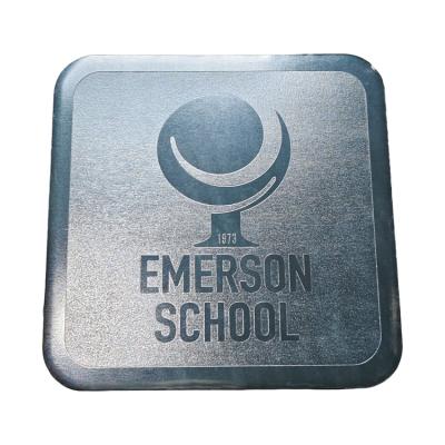 China Square Custom Metal Coasters Embossed Aluminum Coasters Corrosion Resistant for sale