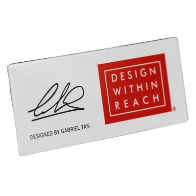 China Aluminum Nameplate Flat Printing White Custom Product Content With Adhesive Backing for sale