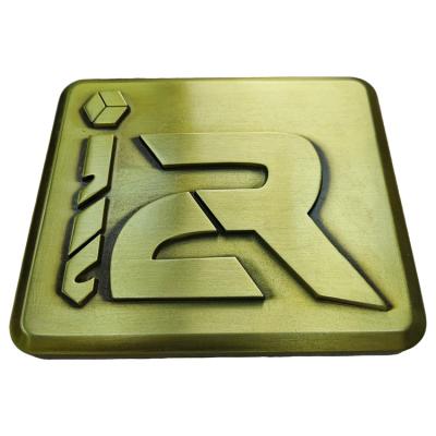 China Custom Retro Bronze 3D Zinc Alloy Nameplate With Recessed Back for sale