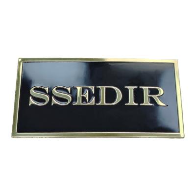 China Customized Black And Gold Stamping Three-dimensional Raised Aluminum Perfume Label for sale