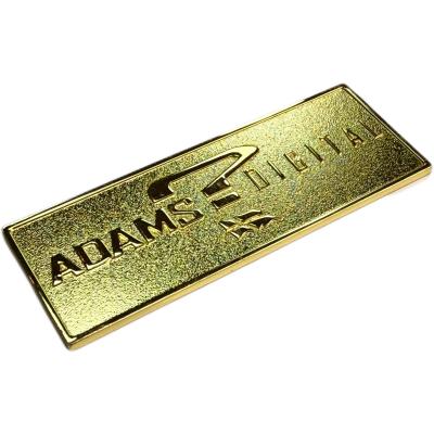 China Customized Zinc Alloy Nameplate With Golden Embossed Texture Design for sale