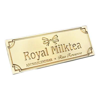 China Customized Zinc Alloy Nameplate With Metal Logo And Golden Three-dimensional Effect for sale