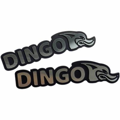 China Customized Aluminum Die-casting Embossed Logo Diamond Cutting Surface Metal Nameplate for sale