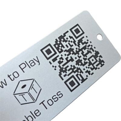 China Customized Strong Self Adhesive Metal Laser Engraved QR Code Label Aluminum Barcode Label With Serial Number for sale