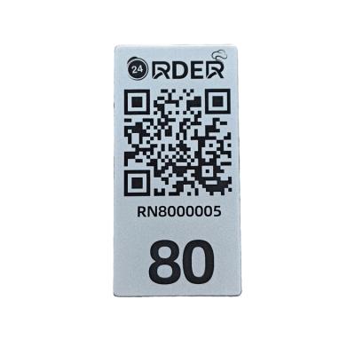 China Custom Aluminum QR Code Table Number Tags  Restaurant Order Pickup Signs for sale