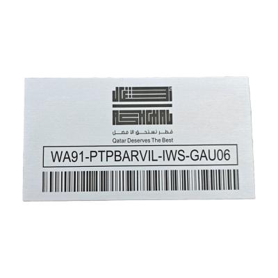 China Custom Laser Engraved Aluminum Barcode Tags National Project Asset ID Labels for sale