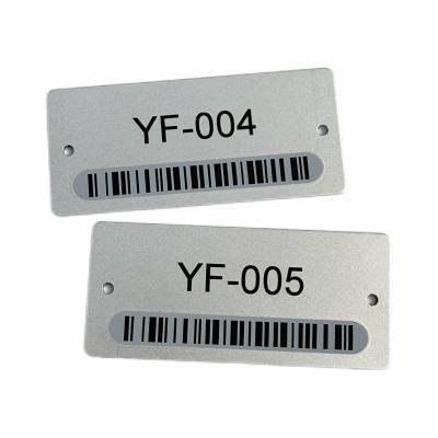 China Customized Aluminum Metal Barcode Labels, Durable Professional Identification for sale