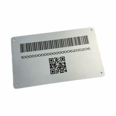 China Customized Metal Barcode And QR Code Labels For Industrial Enterprise Logos for sale