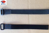 China Stretchy Adjustable Loop Strap Fastener with Plastic Buckle Black Nylon 10mm to 150mm Width for sale