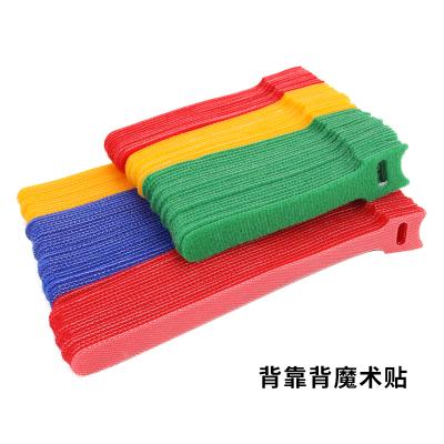 China Back-to-Back Hook-and-Loop Cable Ties (Hook-and-Loop in One Piece), Colorful Nylon Hook-and-Loop Self-Adhesive Cable Organizers for sale