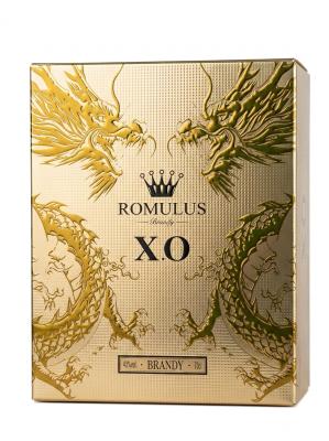China Customized premium XO brandy boxes | 3D embossed double dragon gold-plated paper box, high-end gift box for sale