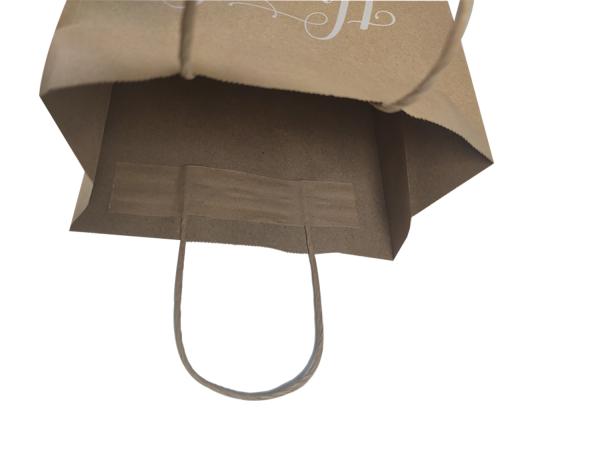 Quality Kraft-Look Paper Gift Bag with White Script and Leaf Motifs for sale