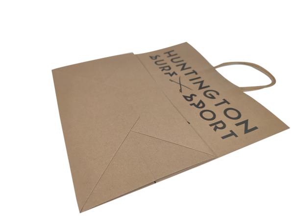 Quality Surf-Inspired Brown Paper Shopping Bag with Handles for sale