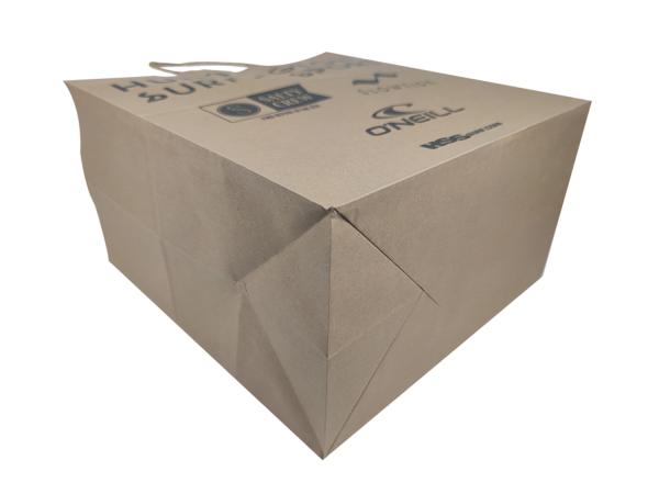 Quality Surf-Inspired Brown Paper Shopping Bag with Handles for sale