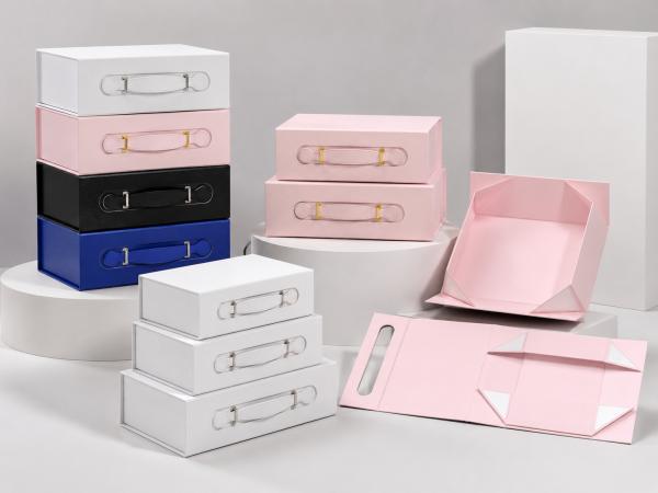 Quality Foldable Suitcase Gift Boxes with Carry Handles for sale