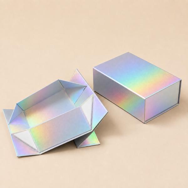 Quality Classic Foldable Gift Boxes in Solid and Iridescent Finishes for sale