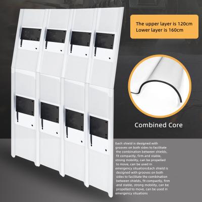 China 1.2M/1.6M Combined Riot Shields Extended Protection PC Transparent Shields Te koop
