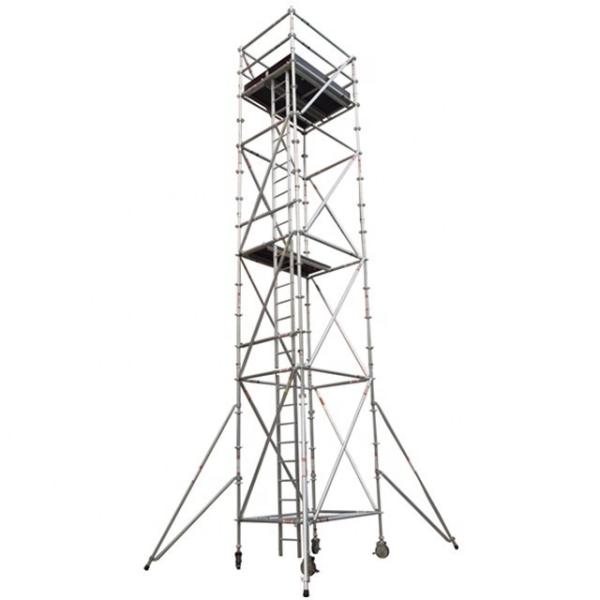Quality Ring Lock Access Mobile Aluminium Tower Scaffold 2-40m Height With Fewer Components for sale