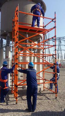 Cina Leader GRP Fibra di vetro stretta mobile scaffold torre a prova di fuoco antiossidazione in vendita