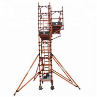 China Leader GRP Fiberglass Mobile Scaffold Tower 2-12m Height 200kg/m² Load Capacity EN1004 CE Certified for sale