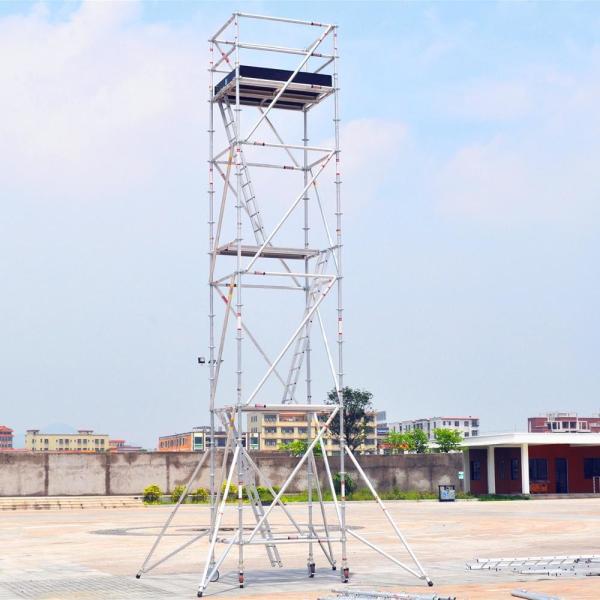 Quality Ring Lock Aluminium Scaffold Tower 1.8mm Thickness 2-50m Height GS CE Certificat for sale