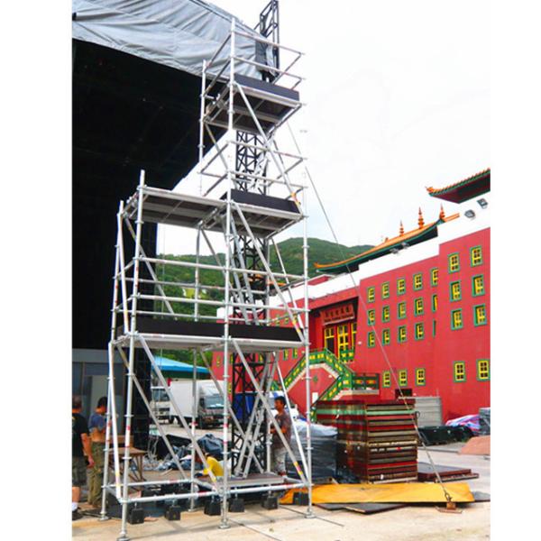 Quality Ring Lock Aluminium Scaffold Tower 1.8mm Thickness 2-50m Height GS CE Certificat for sale