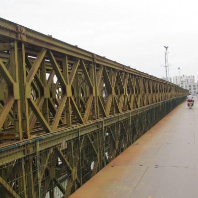 China Painted Light Gray Steel Structure Bridge / Bailey Bridge Used For Roads Railways Pedestrians for sale