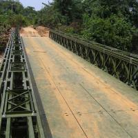 China Temporary Steel Panel Bridge with Galvanized Surface Q345B-Q460C Material, 12676 kN.m Capacity, Modular Design for sale
