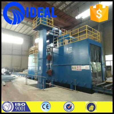 China Surface dustless H beam metal shot blasting machine for steel structure for sale