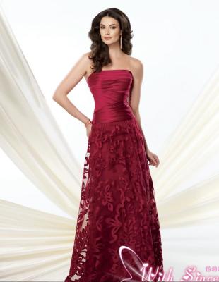China Strapless Satin Evening Party Dresses with strapless neckline LXJJF-1487 for sale