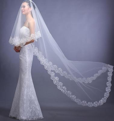 China Lace Veil Bride Wedding Accessories in White LXTS-122/7 for sale