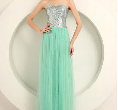 China Strapless Birthday Party Evening Party Dresses for Juniors, Women, Green Colored LXLSQ-1180 for sale
