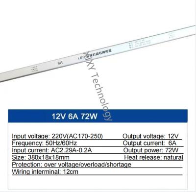 Cina 72W 12V LED Strip Driver Ultra Thin 6A Power Supply Light Strip Line Light Box in vendita