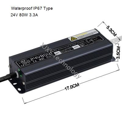 Cina Strisce luminose LED Alimentatore da parete IP67 Impermeabile 3.3A 24V 80W LED Driver in vendita