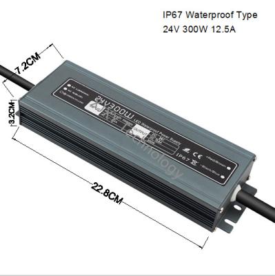 Cina 24V 300W Alimentatore a LED impermeabile IP67 12.5A per applique da parete di lavaggio in vendita