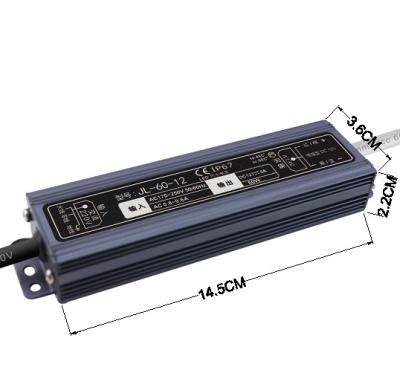 China Uithangbord LED Strip Light Driver 12V 60W Waterdicht Ultra Dun Te koop